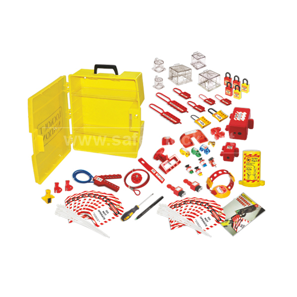 Yellow Portable Lockout Station with Goods for Electrical Department ...